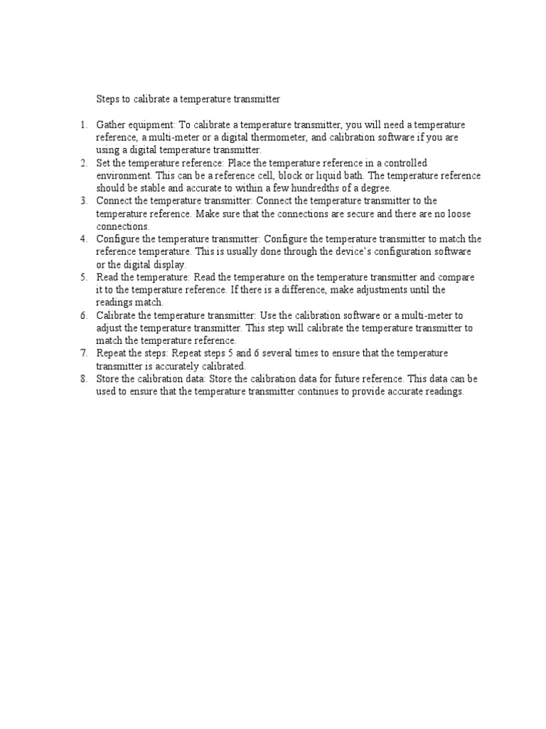 Steps To Calibrate A Temperature Transmitter | PDF | Computers