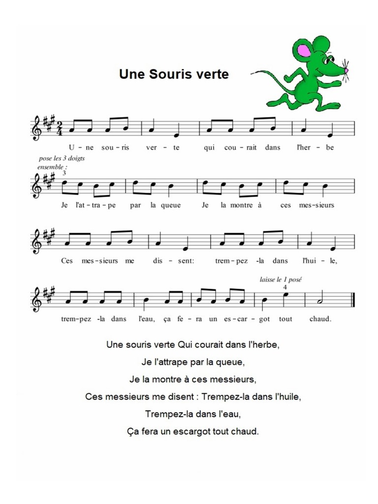 Partition Violon Une Souris Verte | PDF
