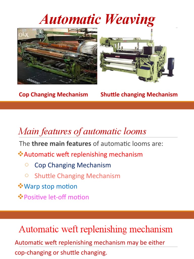 Automatic Weaving | PDF | Loom | Weaving