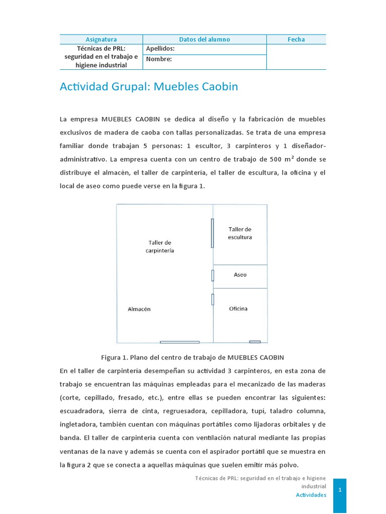 Trabajo Muebles Caobin | PDF | Carpintería | Higiene Ocupacional