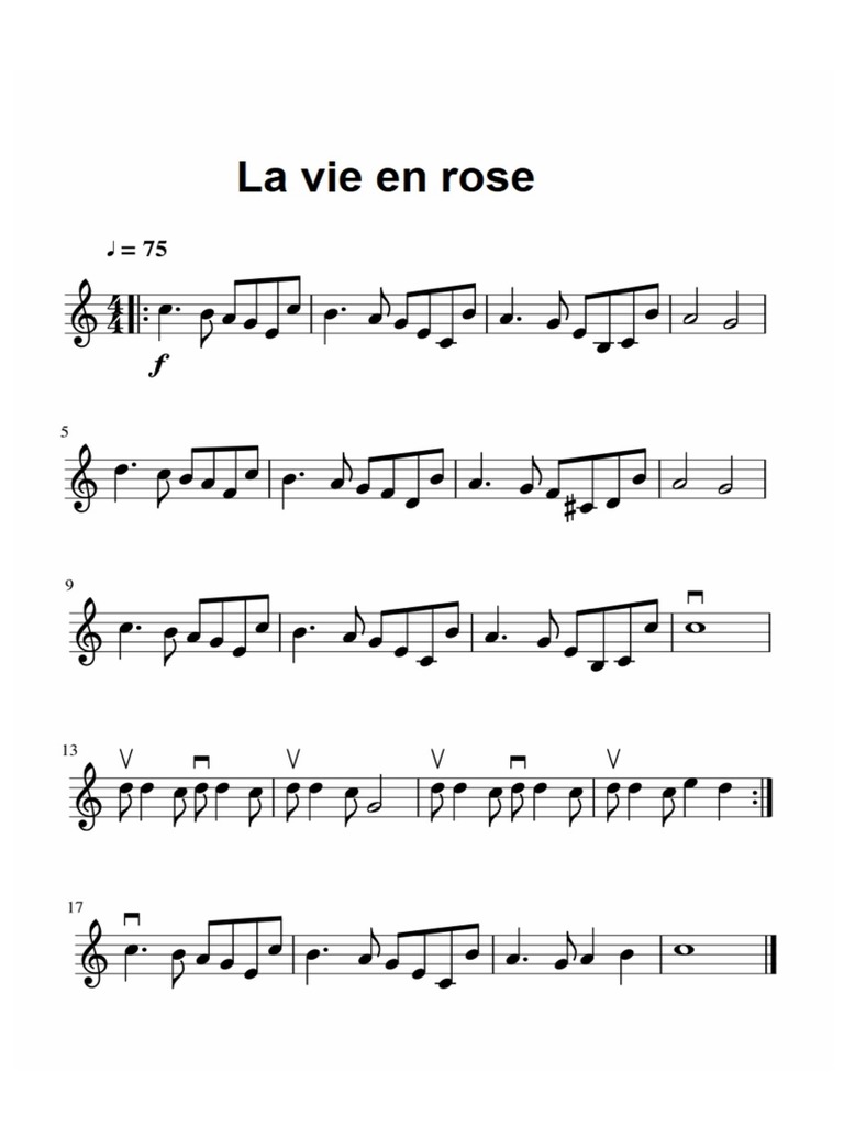 Partition Violon La Vie en Rose | PDF