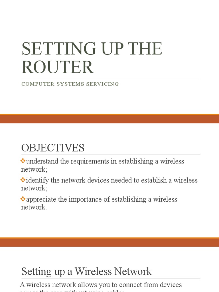 Setting Up The Router | PDF | Computer Network | Wireless Lan