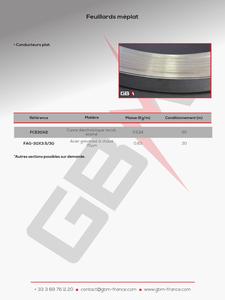 Fiche Technique Feuillards Meplat | PDF