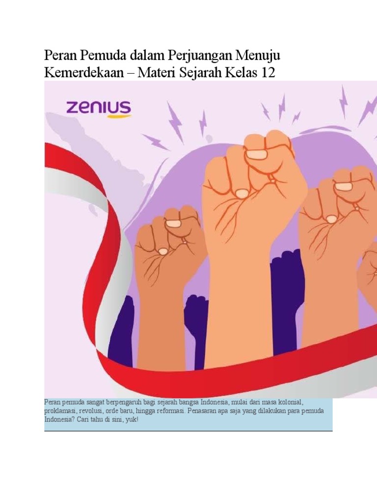 Peran Pemuda Dalam Perjuangan Menuju Kemerdekaan | PDF | Sejarah