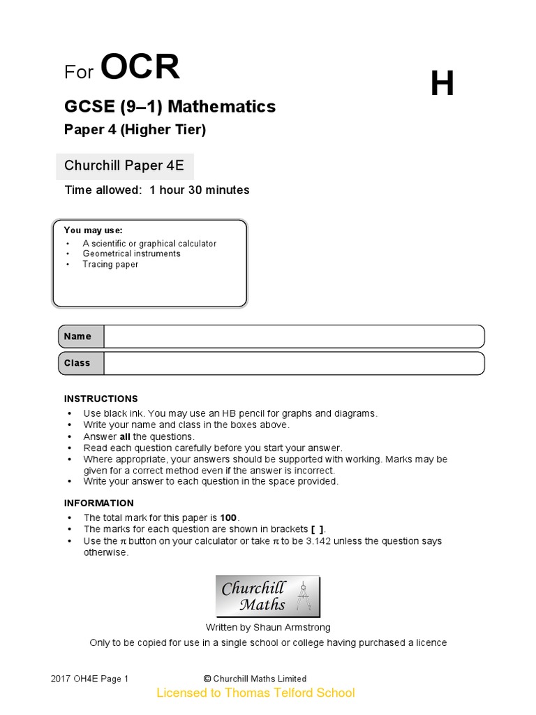 Cml 2017 Paper Oh4e | PDF | Density | Mathematics
