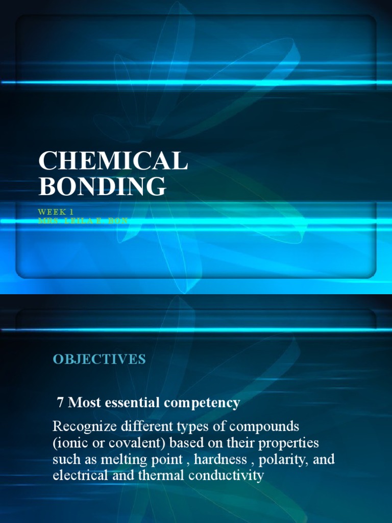 Chemical Bonding | PDF | Chemical Bond | Chemistry