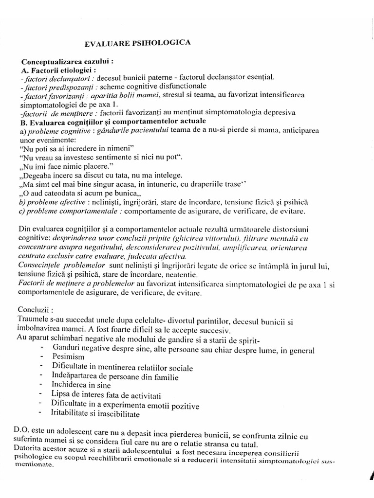 Evaluare Psihologica | PDF