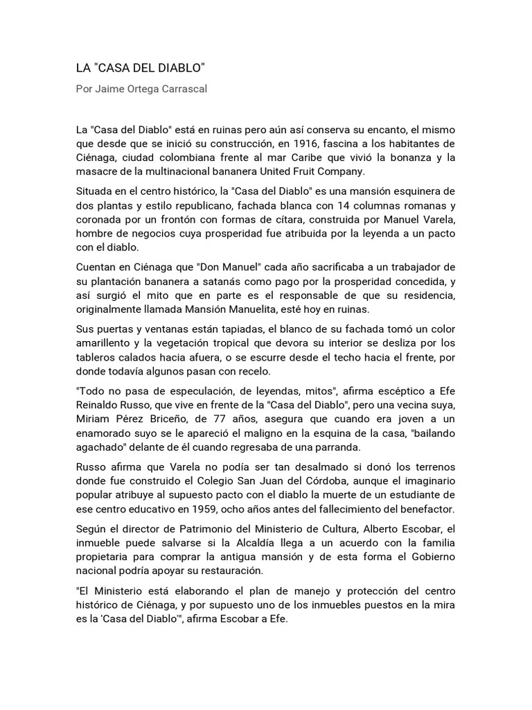LA Casa Del Diablo | PDF