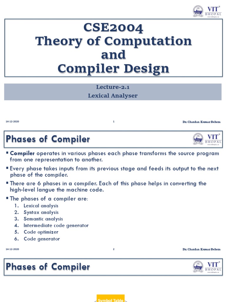 Lecture 21 Lexical Analysis Pdf Compiler Computing 3524