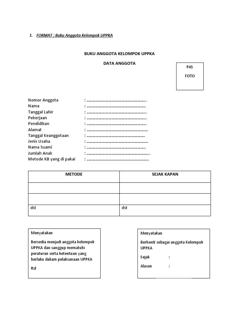 Format Pembukuan Uppka | PDF | Karier & Perkembangan