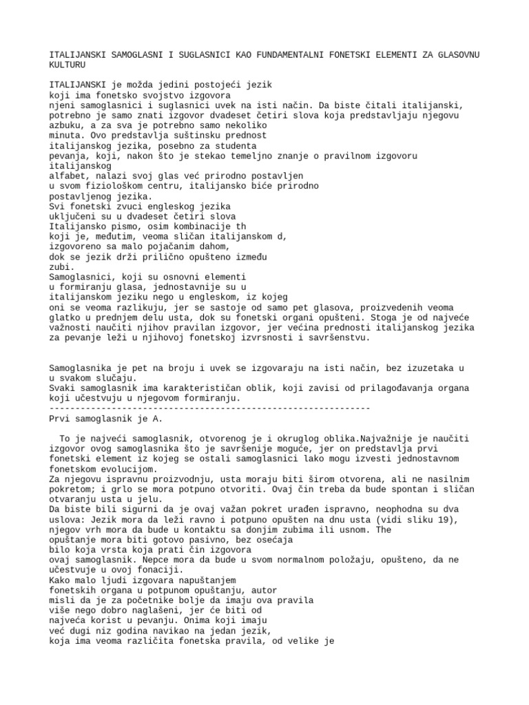 Samoglasnici Karuso | PDF