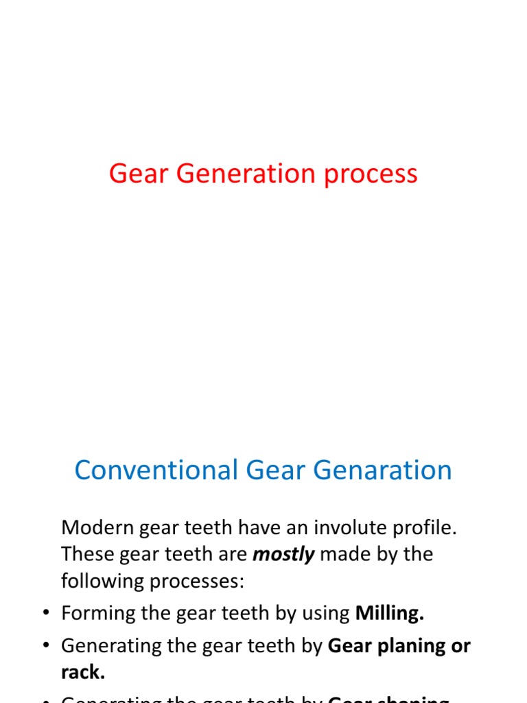 Gear Manufacturing Processes Overview | PDF