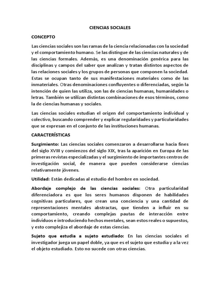 Ciencias Sociales | PDF | Ciencias Sociales | Science