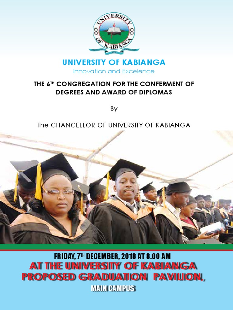University of Kabianga 6th Graduation Ceremony Program | PDF