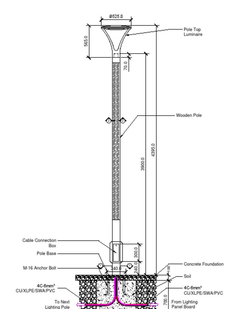 Street Lighting Pole Foundation Details | PDF | Civil Engineering ...
