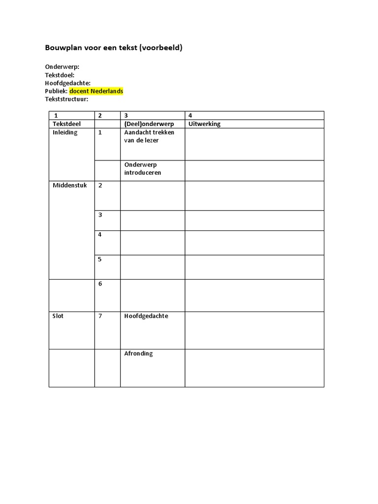 22-23 4h Bouwplan Leeg | PDF