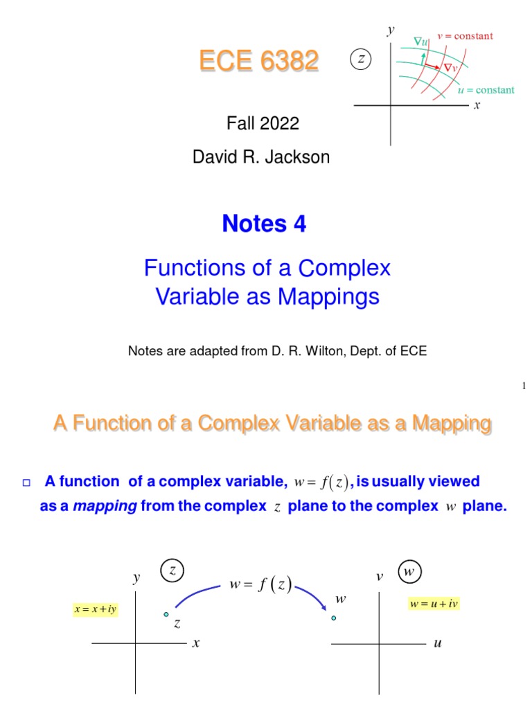 Notes 4 6382 Complex Mapping | PDF | Functions And Mappings ...