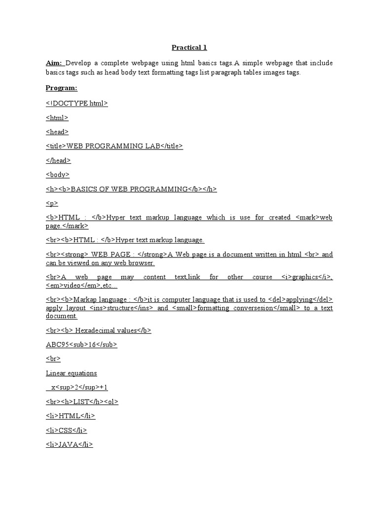 WP LAB MANUAL 1sT | PDF