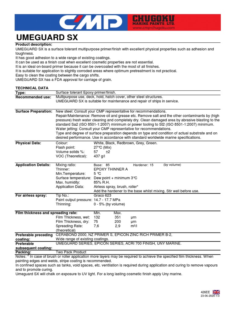 Umeguard SX 23 06 2020 | PDF | Paint | Water