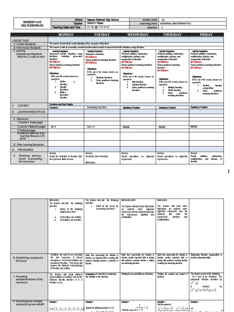 Genmath W1 Pdf Function Mathematics Learning