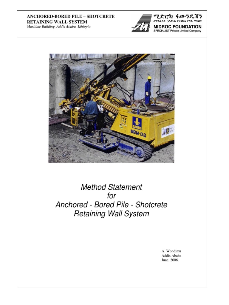 MS Retaining Wall-Pile-Shotcrete-Maritime-2006 | PDF | Deep Foundation | Concrete