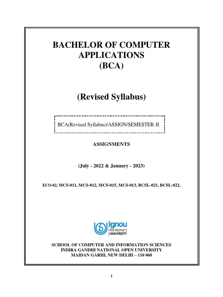 IGNOU BCA 2nd Semester Assignments | PDF | Bit | Cpu Cache