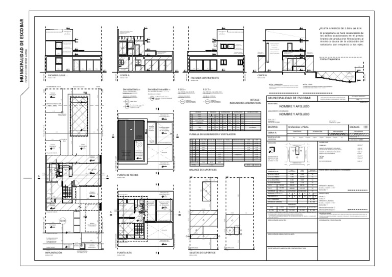 Ejemplo Plano Conforme A Obra Municipalidad Escobar | PDF | Ingeniería ...