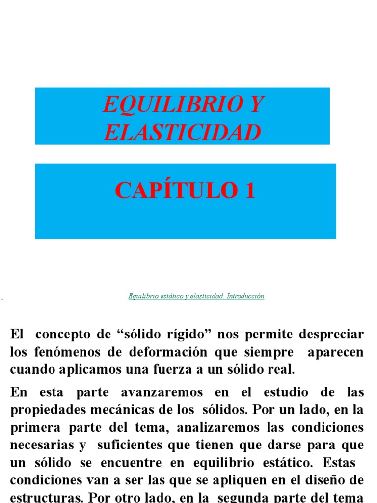Equilibrio Estatico y Elasticidad | PDF | Fuerza | Elasticidad (Física)