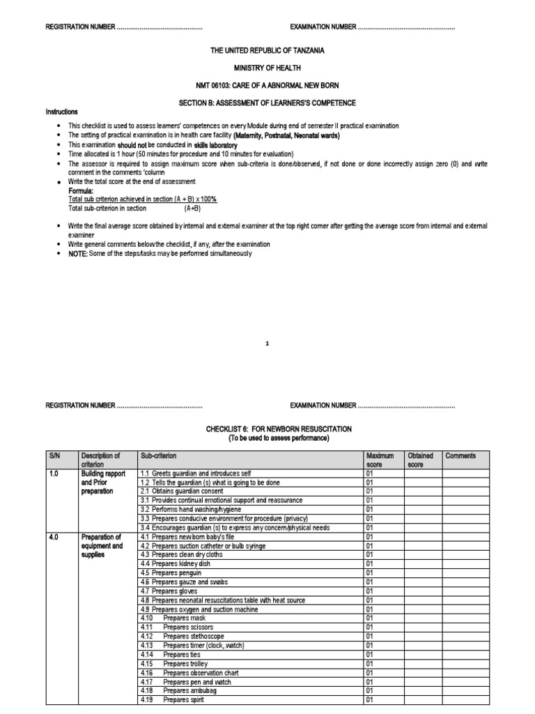 Check 6 - Newborn Resuscitation | PDF | Breathing | Medical Specialties