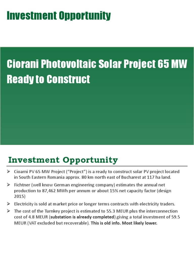 Ready to Construct 65 MW Solar Project | PDF | Photovoltaics | Photovoltaic System
