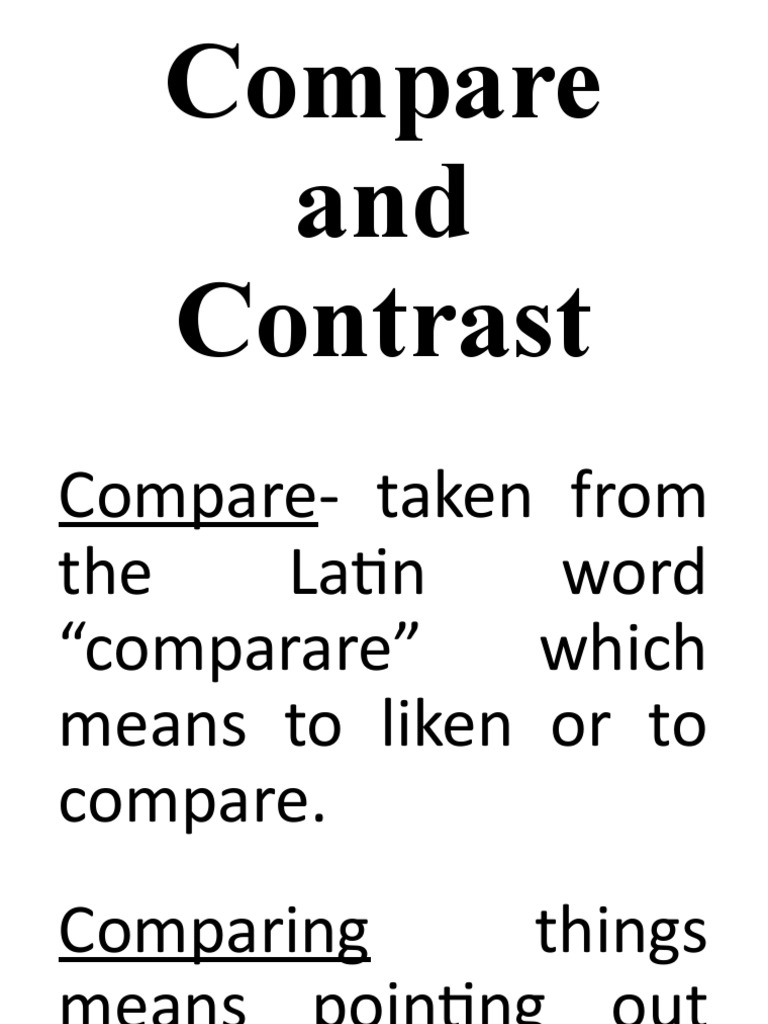 Compare and Contrast | PDF