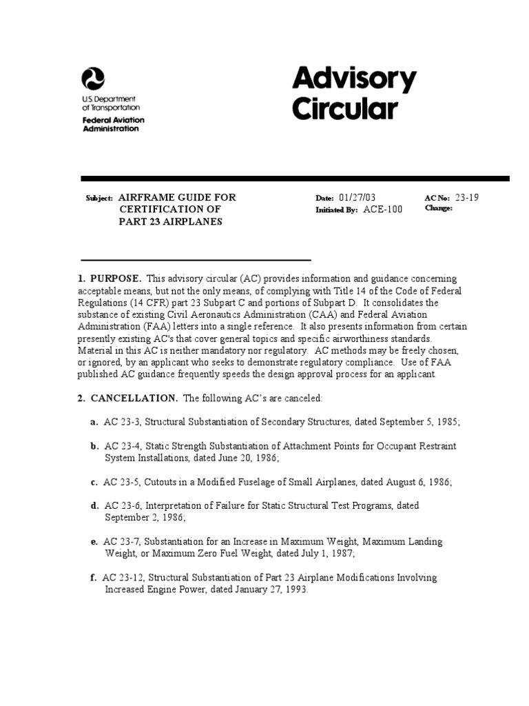 AC23-19 AirframeGuide | PDF | Structural Load | Federal Aviation ...