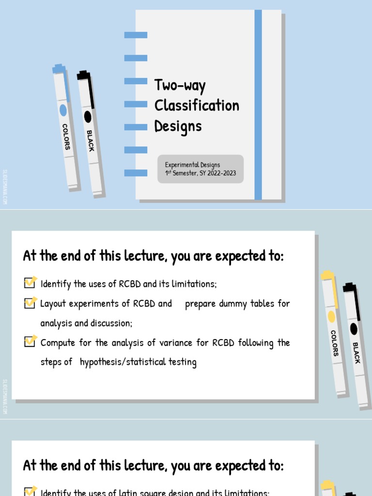 Chapter 6. Two Way Classification Designs Complete | PDF Chapter 6. Two Way Classification Designs Complete | PDF