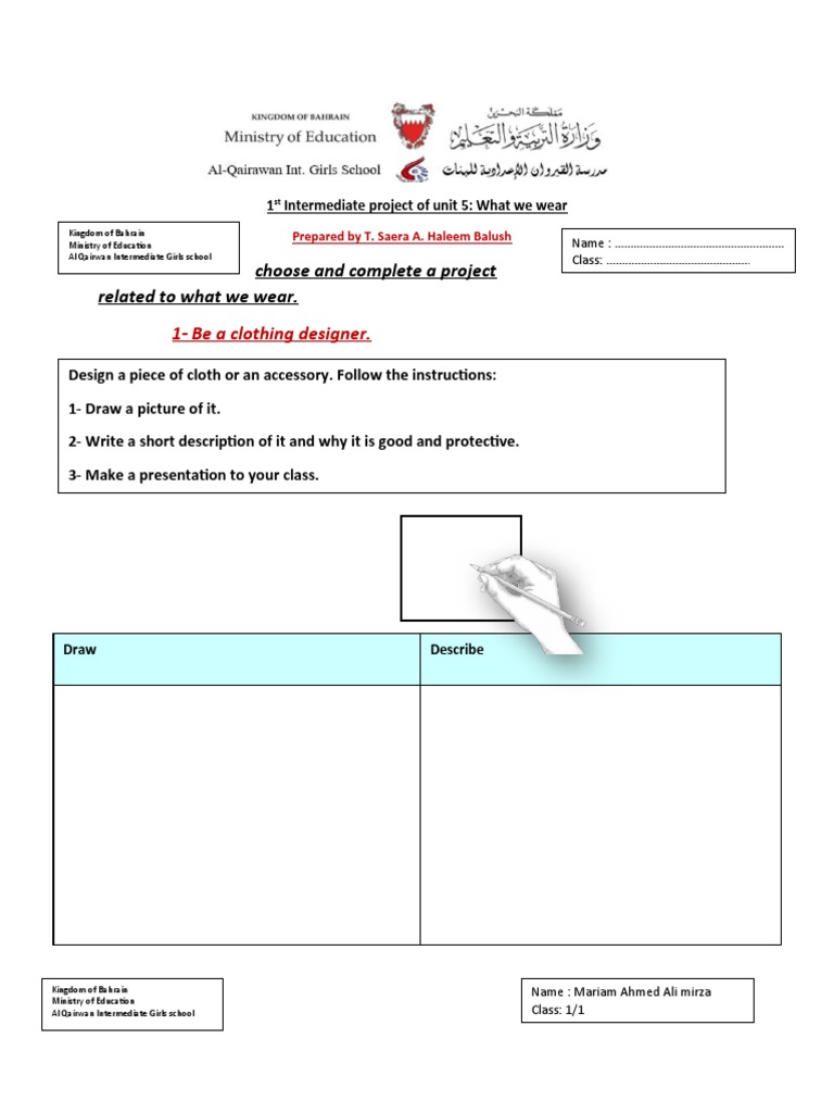 Clothes We Wear Project for Class 1 | PDF | Cultural Trends | Popular ...