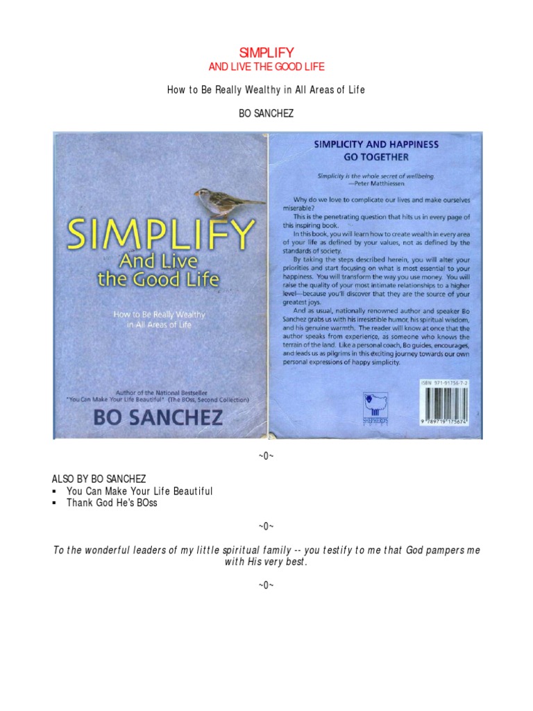Bo Sanchez - Simplify | PDF | Credit | Finance & Money Management