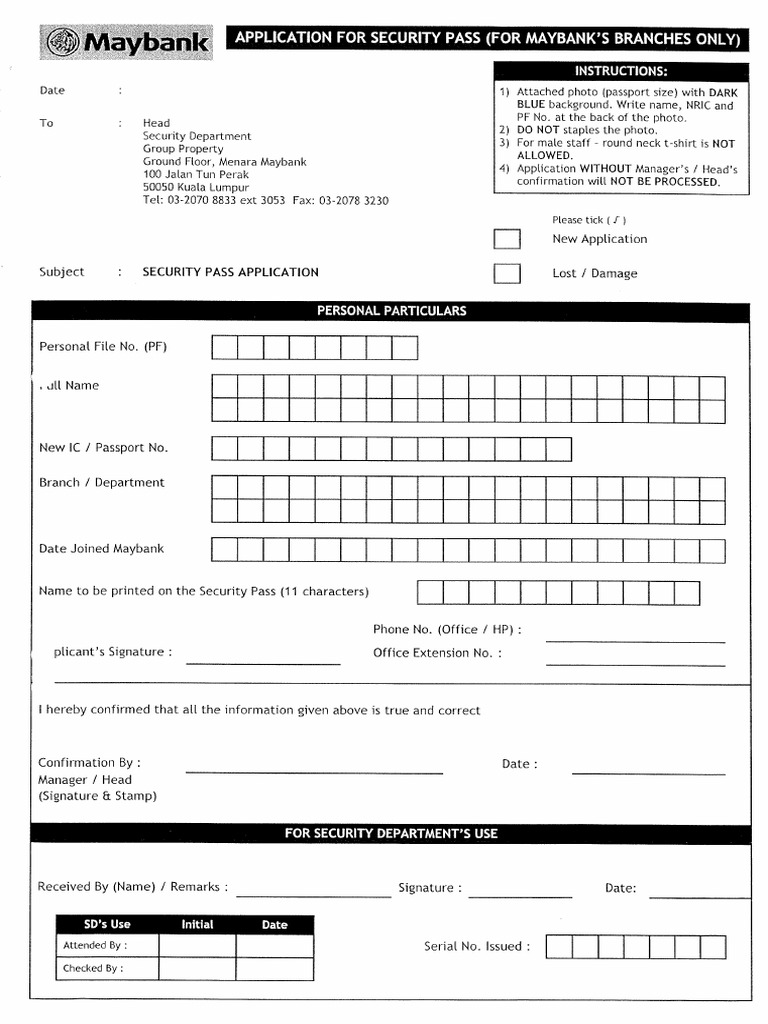 Security Pass Application - Branches | PDF