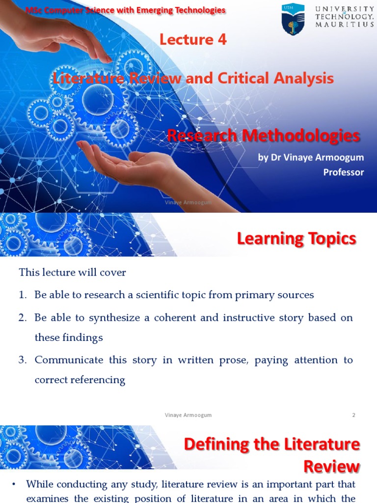 Literature Review and Critical Analysis | PDF | Methodology | Academic ...