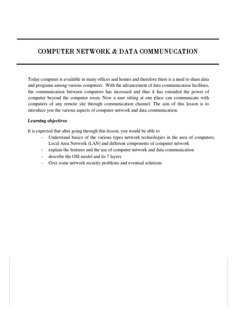 Computer Network & Data Communication f3 | PDF | Network Topology | Computer Network