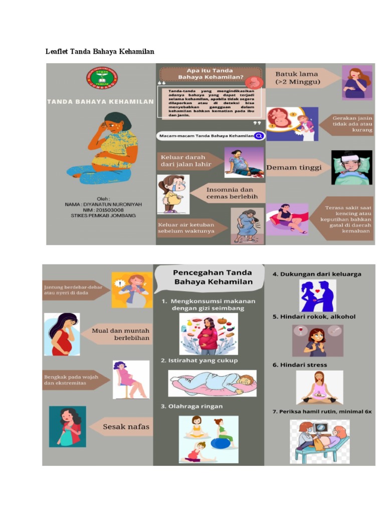 Leaflet Tanda Bahaya Kehamilan | PDF