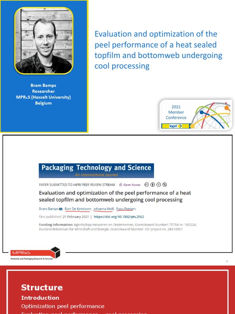 29 - Evaluation and Optimization of The Peel Performance of A Heat ...