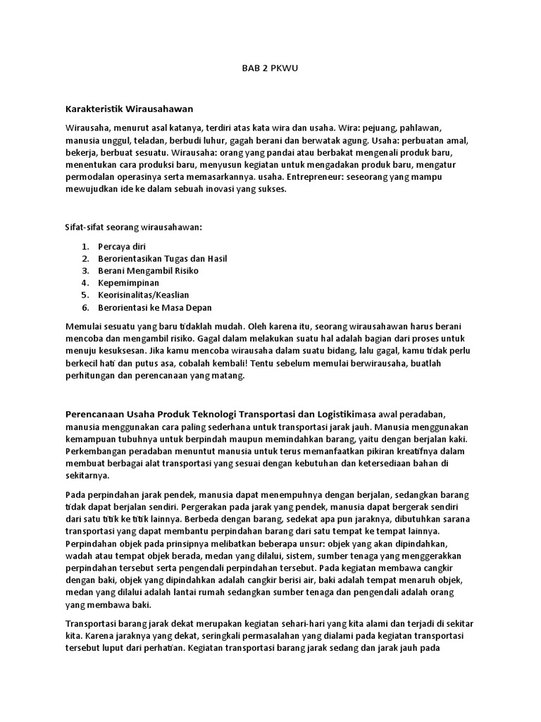 Ringkasan Bab 2 Pkwu | PDF