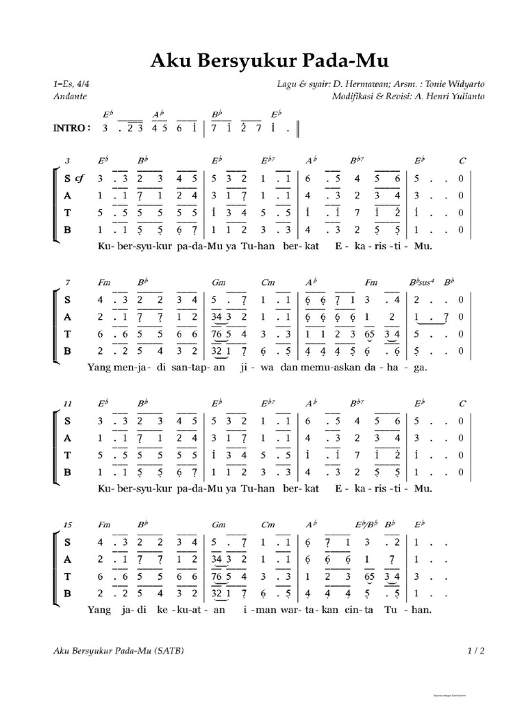 Aku Bersyukur Padamu | PDF