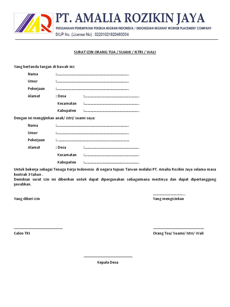 Surat Ijin Formal | PDF