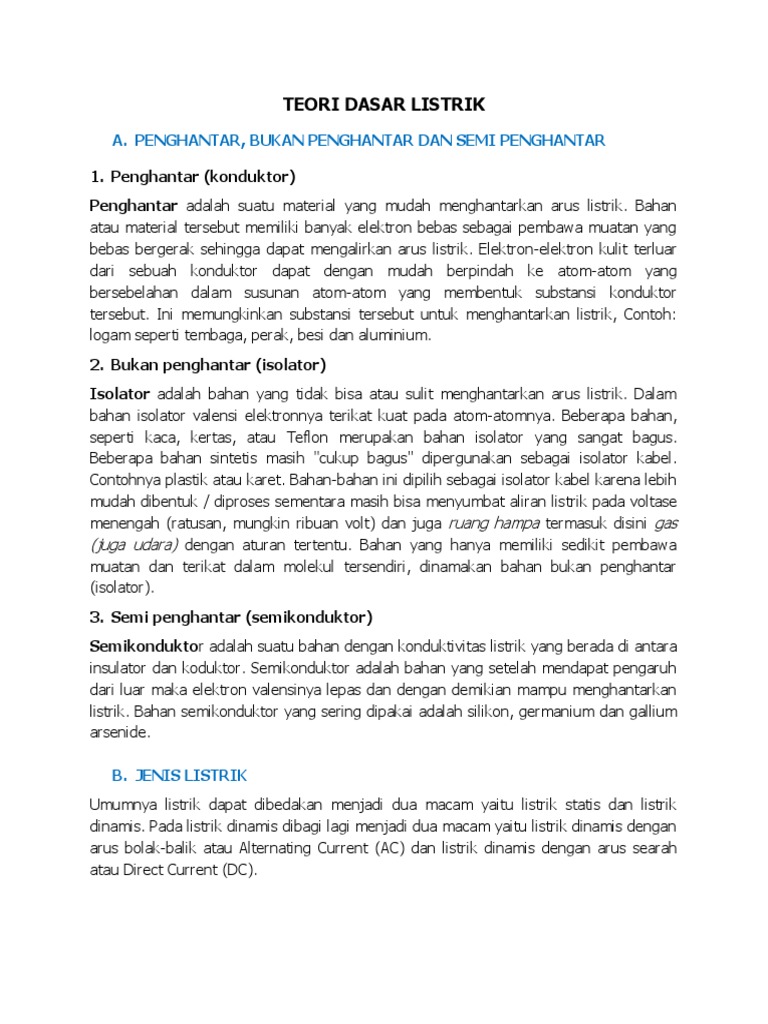 DDK I - Jenis Listrik | PDF | Perjalanan