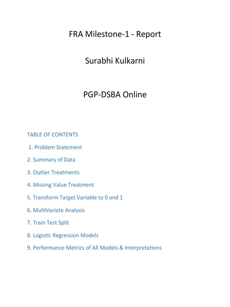 FRA Business Report | PDF | Dependent And Independent Variables ...