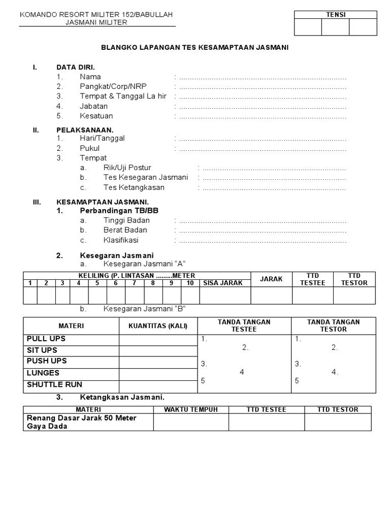 BLANGKO LAPANGAN (MILITER) Semapta Diklat Raider 2019 | PDF