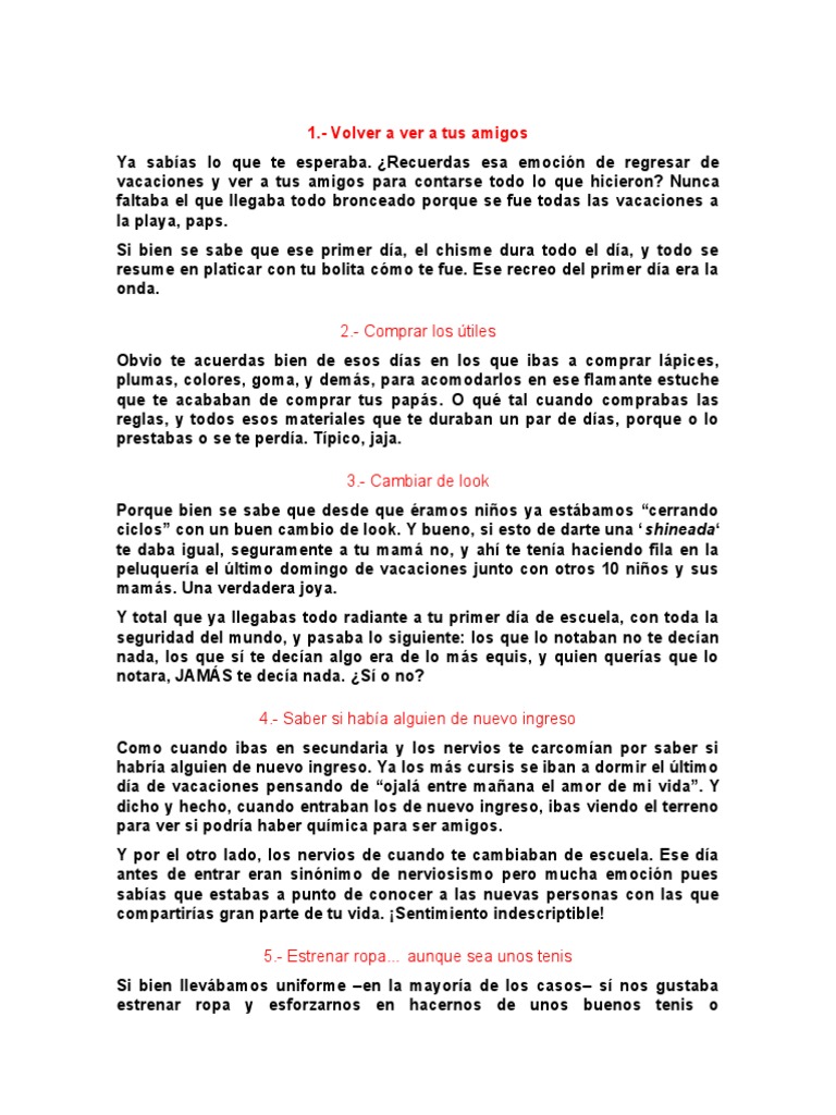 Regreso A Clases | PDF