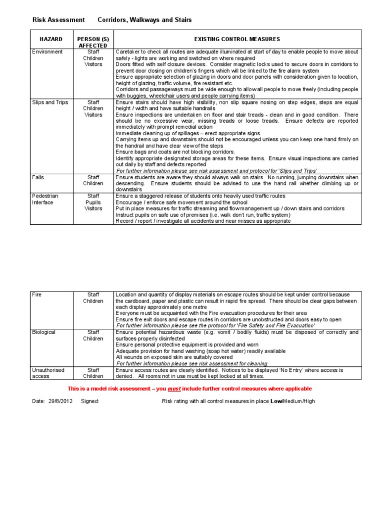 Corridors and StairsRA | Download Free PDF | Stairs | Risk Assessment