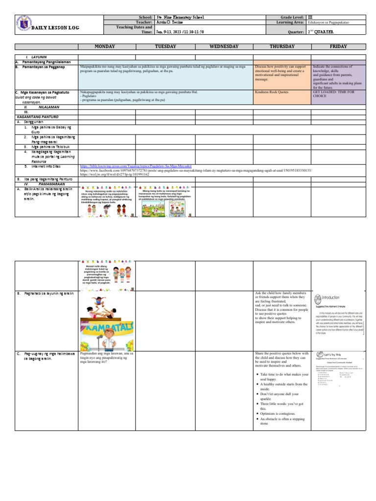 DLL Quarter 2 Week 8 Esp3 | PDF