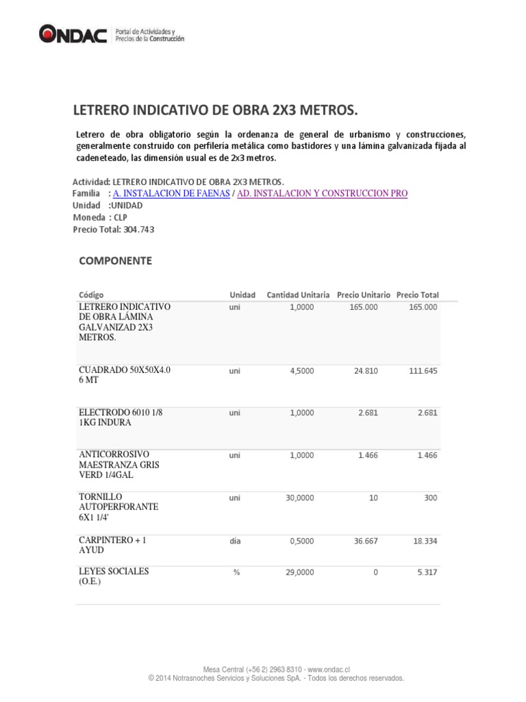 Apu Letrero Indicativo Obra 2 X 3 M | PDF